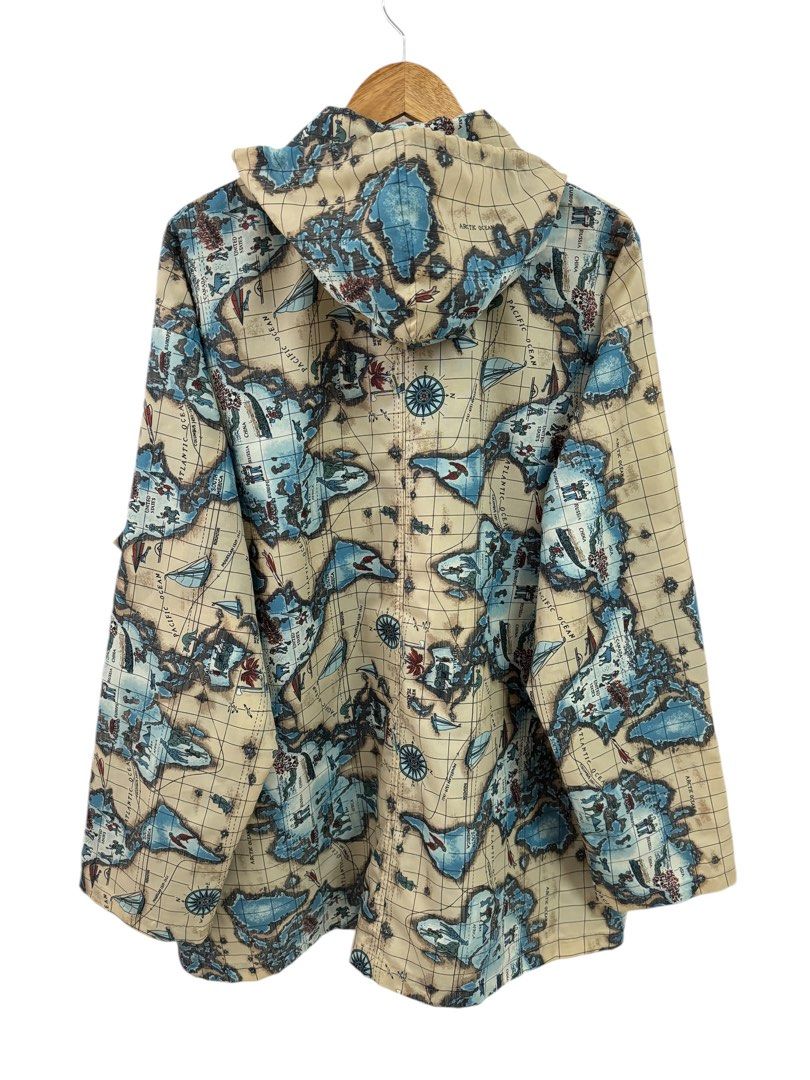 Rare World Map All Over Print Nylon Raincoat Jacket, Men's Fashion ...