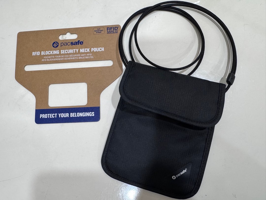 RFID security neck pouch, Hobbies & Toys, Travel, Travel Essentials ...