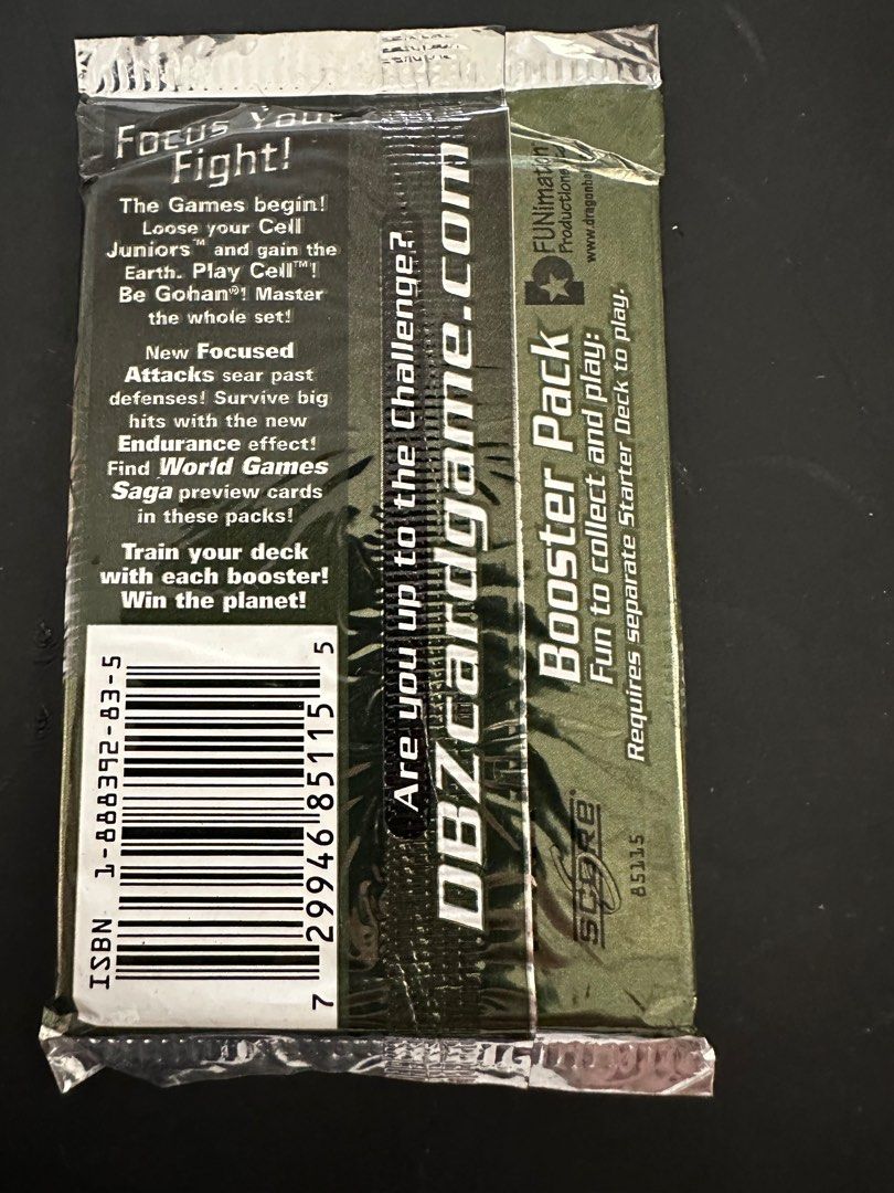 SCORE Entertainment Dragon Ball Z Cell Games Saga sealed booster pack ...