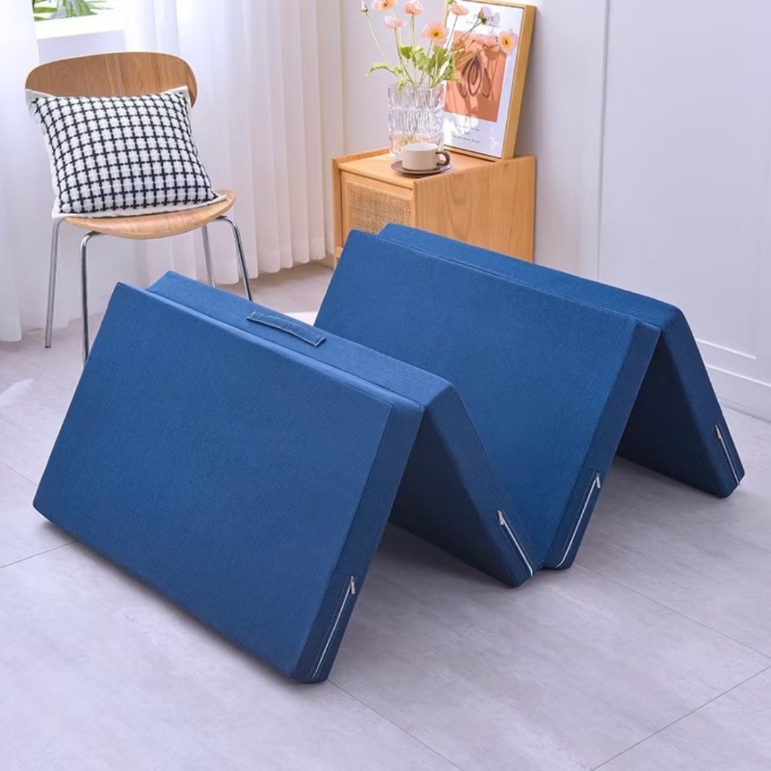 Single Foldable Floor Mattress | 4 Fold Portable Thick Floor Bed ...