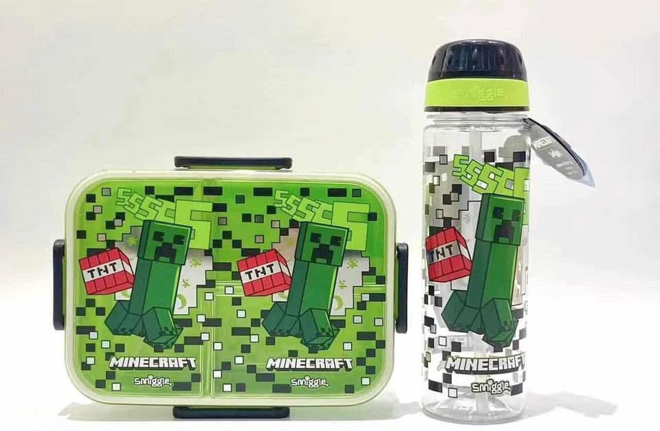 Smiggle minecraft lunchbox bundle set for boys school lunchbox tumbler ...