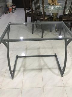 Nordic Stainless Steel Framed Black Glass Top Side Table | Meja Sisi ...