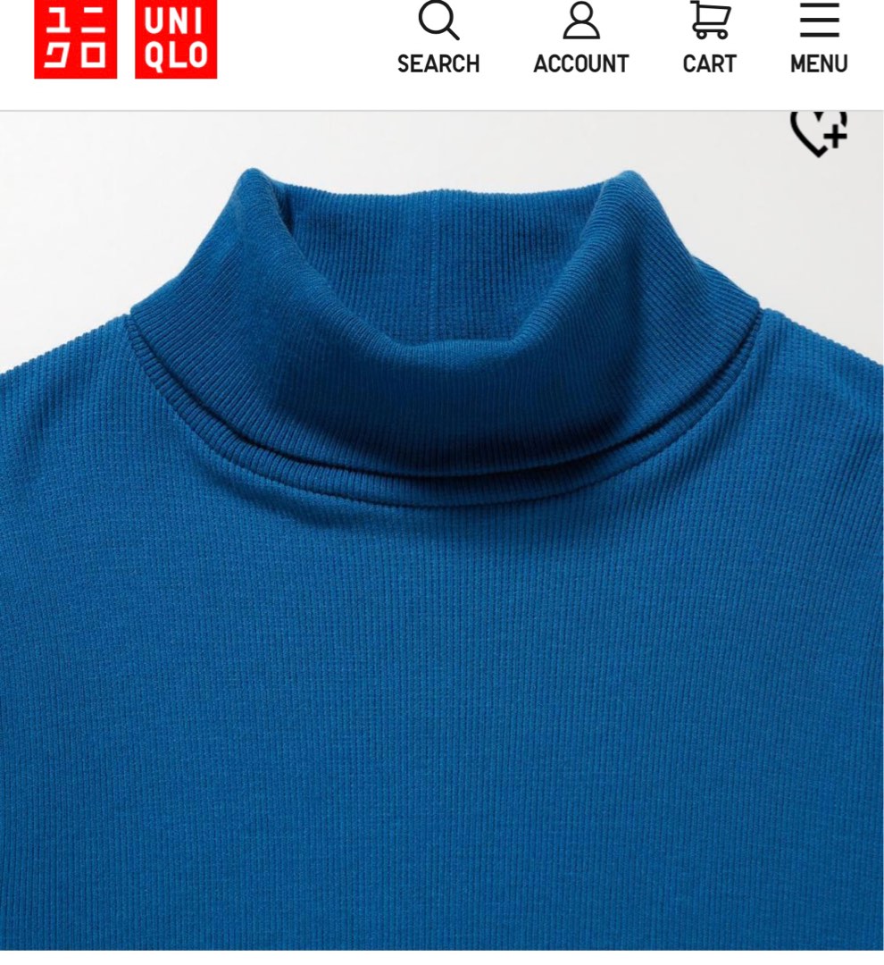 Uniqlo Heattech Women Ribbed Knitted (stretchy) navy blue small blue ...