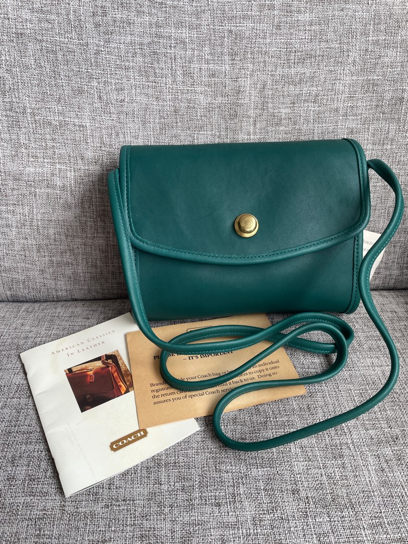Vintage Coach Chrystie 9892 crossbody bag in JADE green full grain ...