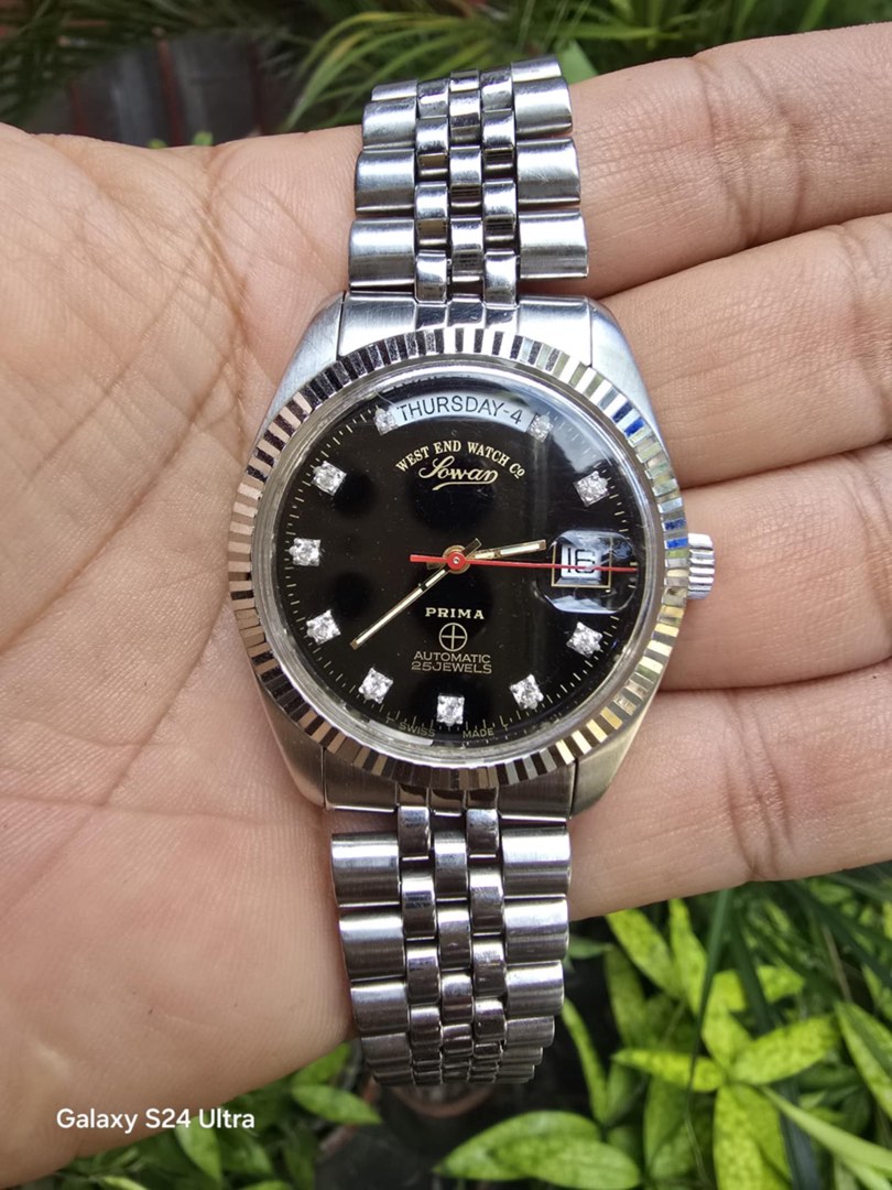 Vintage NOS West End Co President Jubilee 25J Black Dial, Men's Fashion, Watches & Accessories ...