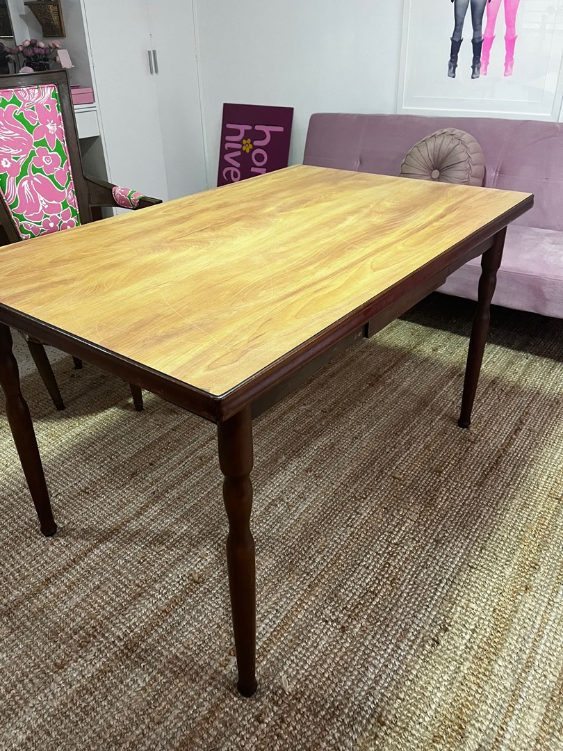 Vintage Wooden Dining Table Desk, Furniture & Home Living, Furniture ...