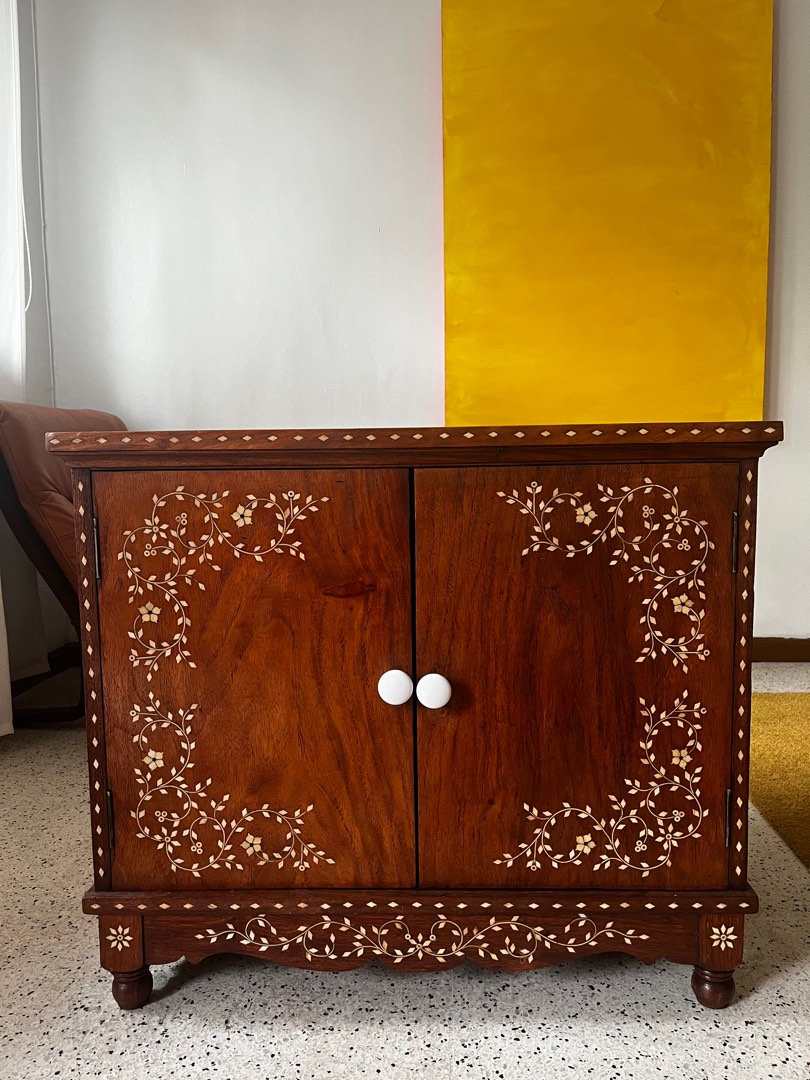 MUST SELL BY MARCH 27! Wood Inlay Cabinet, Furniture & Home Living ...