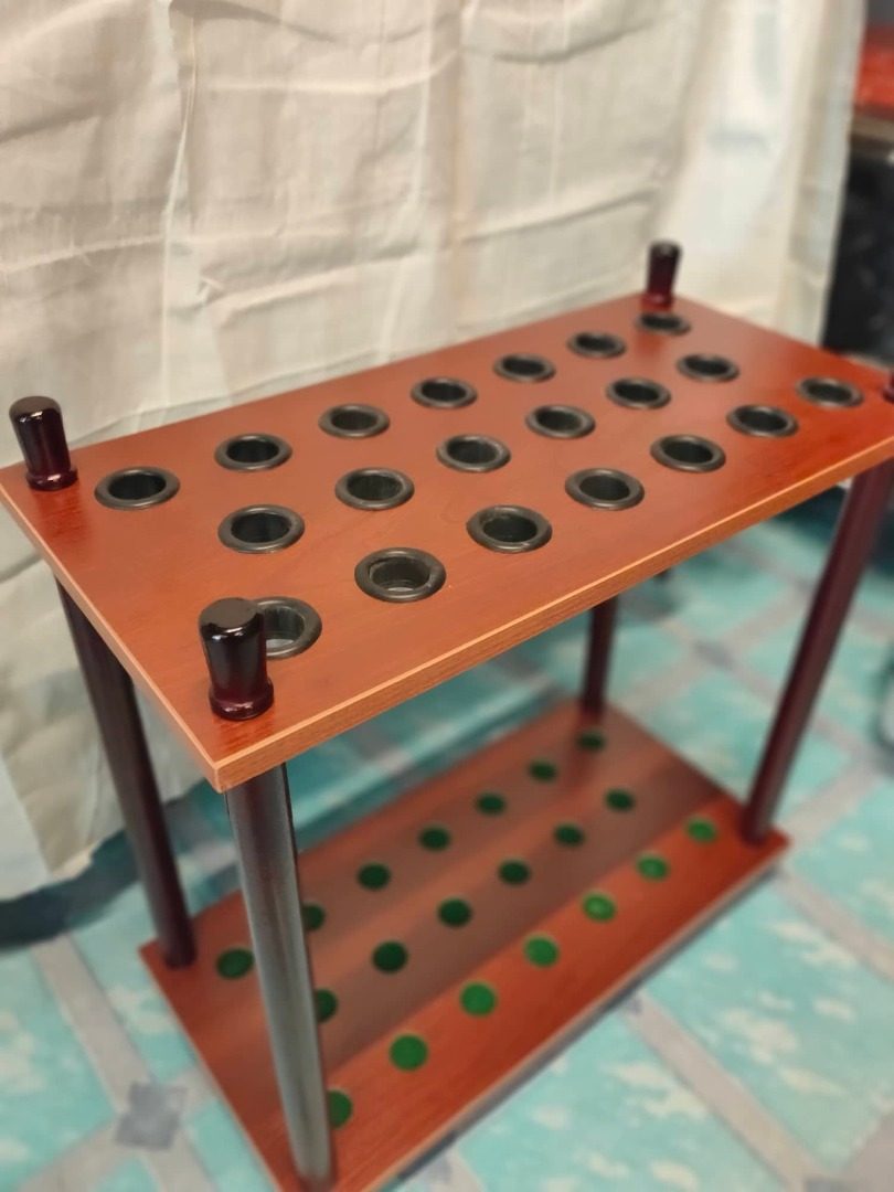 Wooden Cue rack 20 holes Stand for billiard cue stick / Lagayan ng tako ...