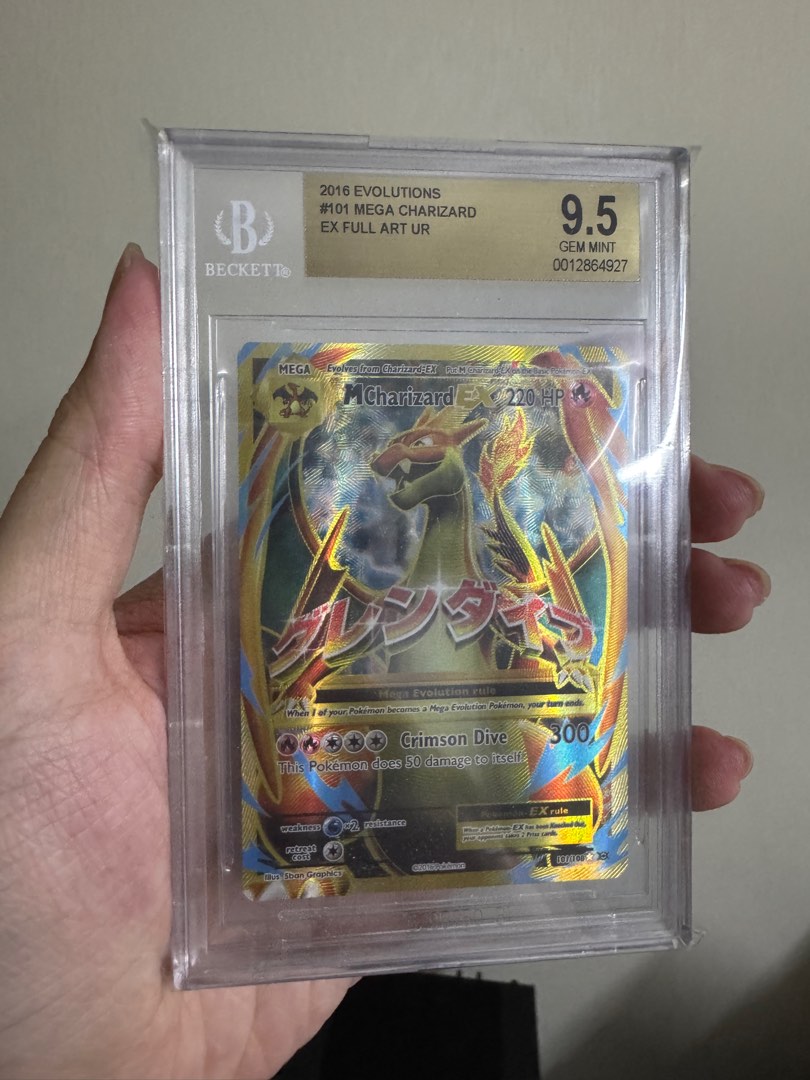 2016 Pokemon 101/108 Mega Charizard Ex Full Art BGS 9.5 Evolutions ...