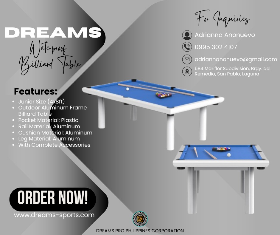 8ft Waterproof Outdoor Pool Table, Sports Equipment, Sports & Games ...