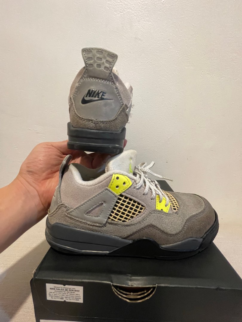 Air Jordan 4 Retro SE 95 Neon (PS) US1Y / UK13.5 / CM20, Men's Fashion ...