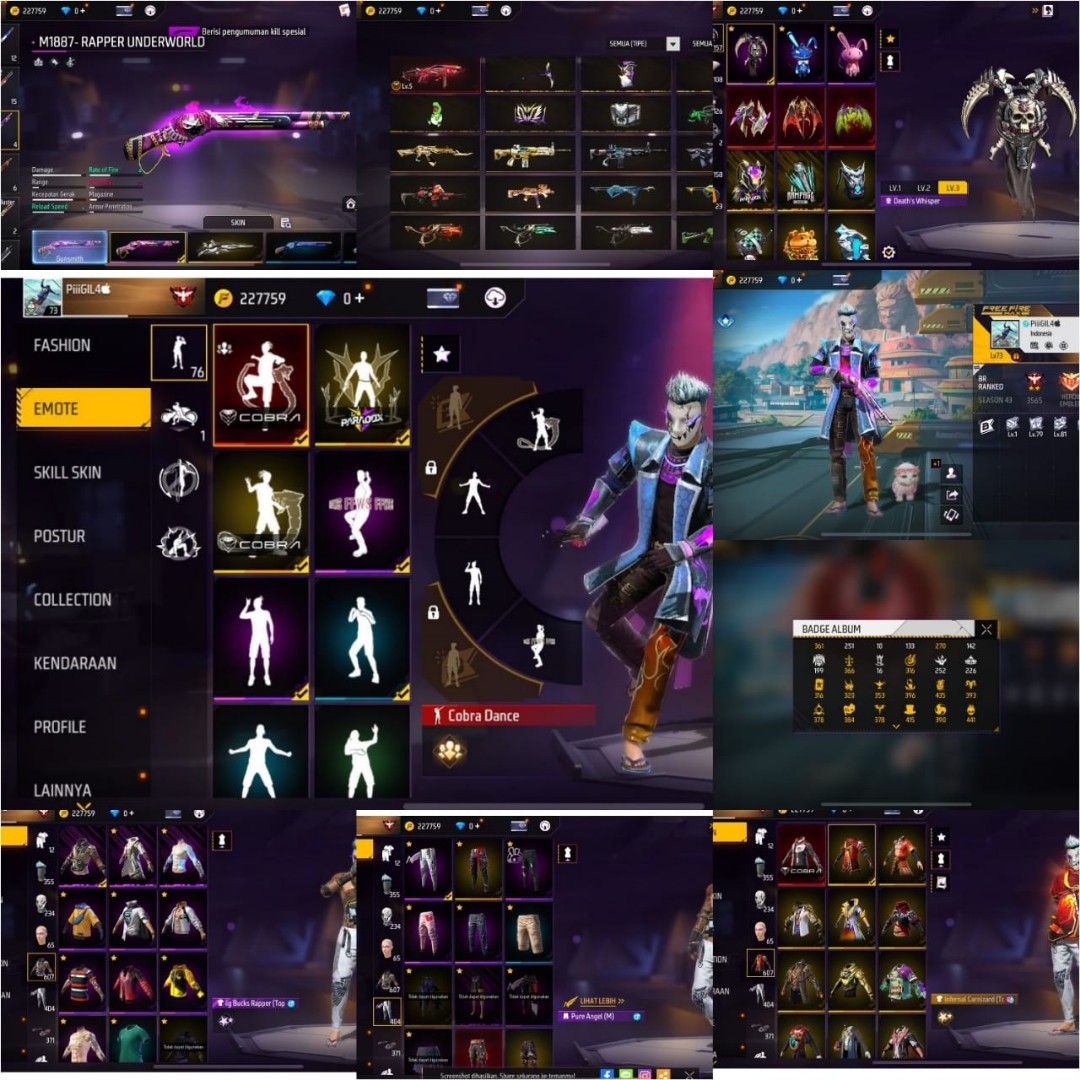 AKUN FF SPEK LUMAYAN GG SG REAPER, Video Game, Game di Carousell