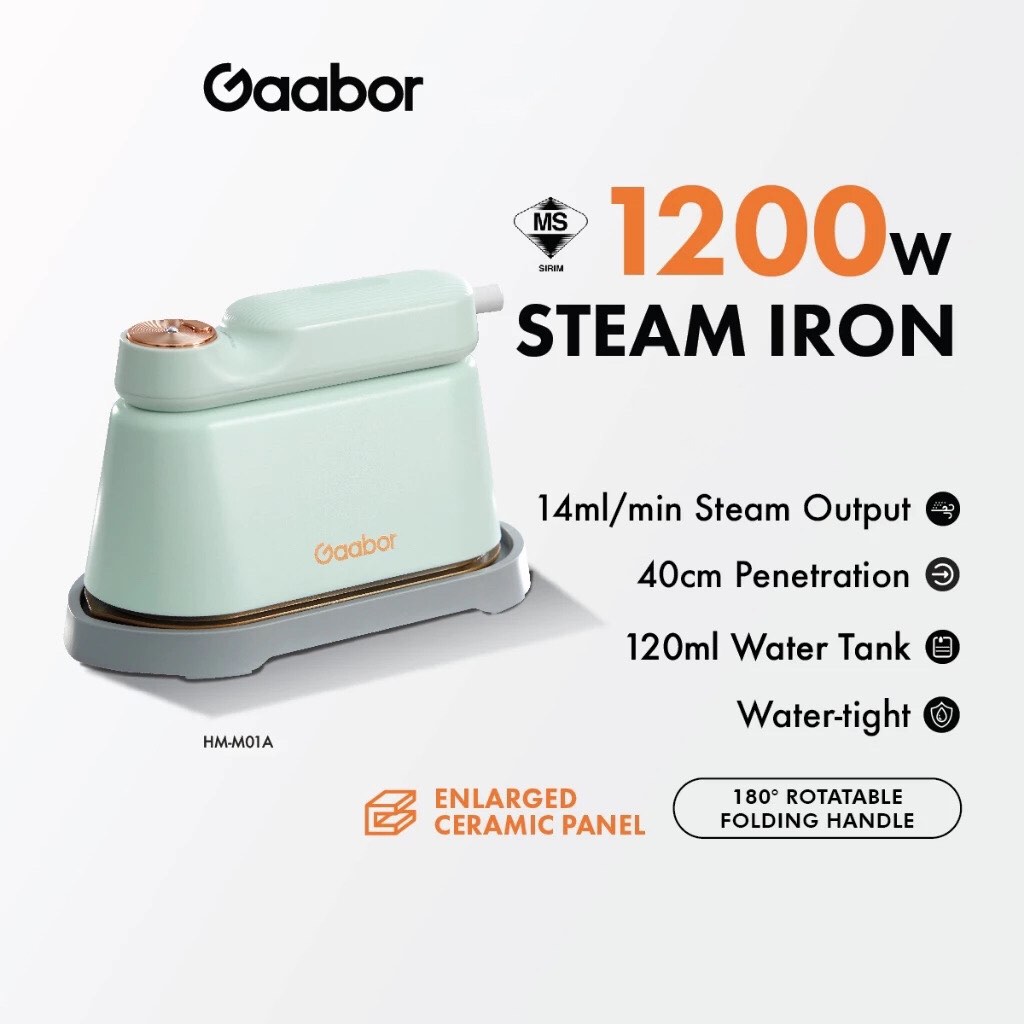 Gaabor Handheld Steamer Iron HM-M01A Portable Wet & Dry Iron Flexible ...
