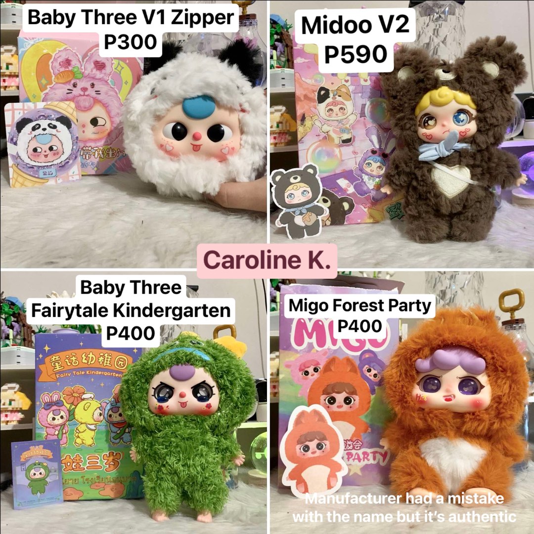 Authentic Blindbox for sale (part 3) Baby Three Zipper V1, Midoo V2 ...