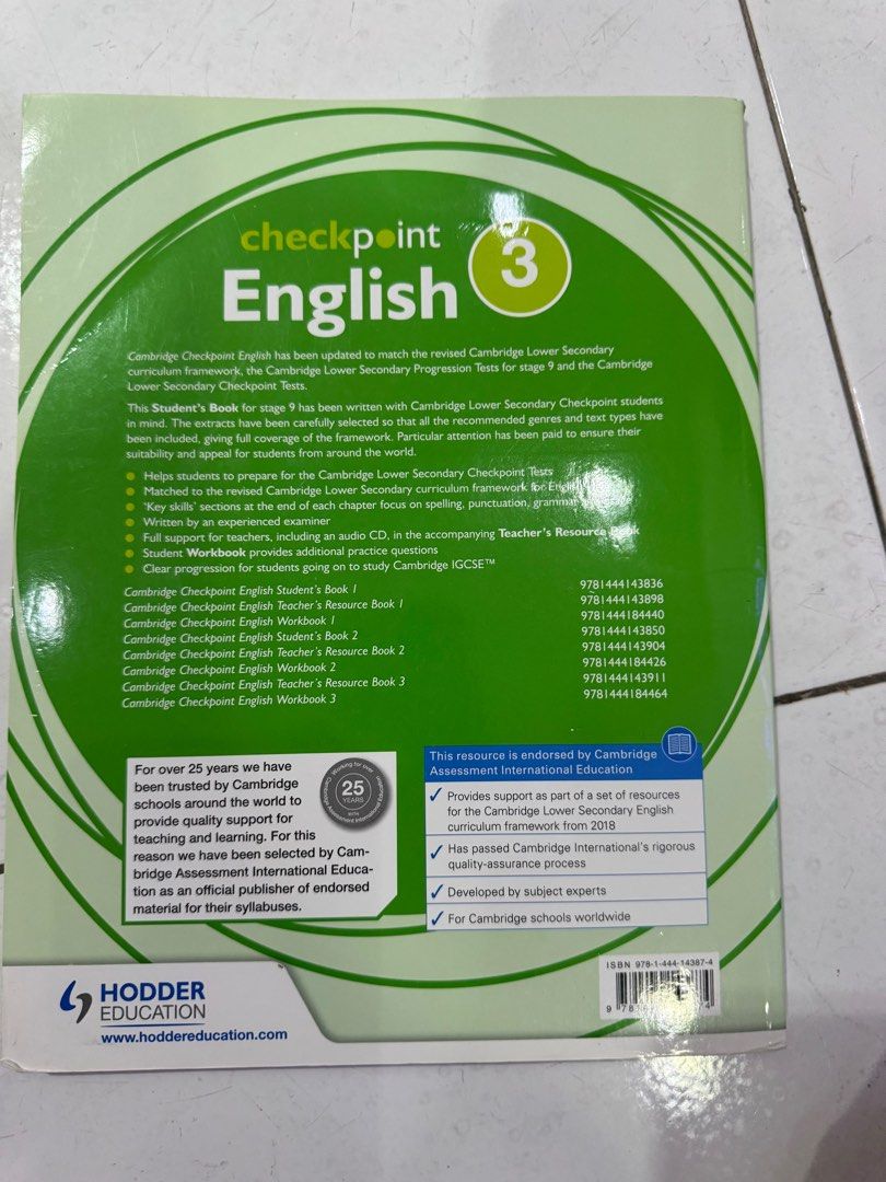 Cambridge Checkpoint English 3 update 2018 for year 9 (100%original ...