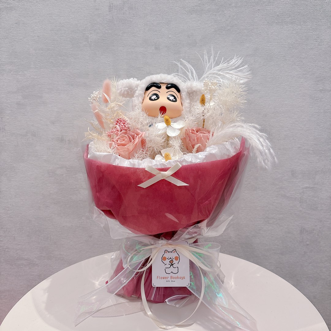 Crayon Shinchan La Bi Xiao Xin Preserved Flower Bouquet Toptoy Blind ...
