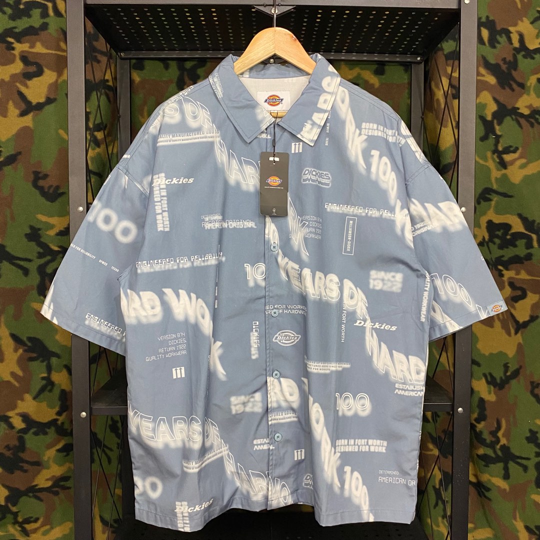 Dickies 100th anniversary Full-Print Buttondown, Men's Fashion, Tops ...