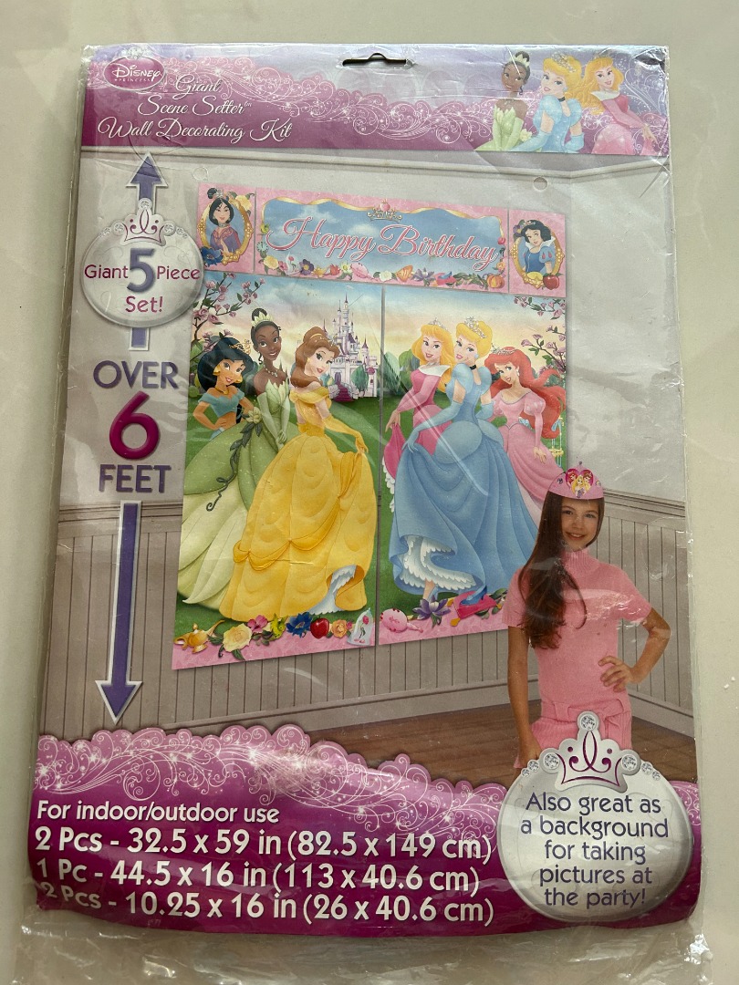 Disney Princess Party Scene Setter Wall Decoration Backdrop, Hobbies ...
