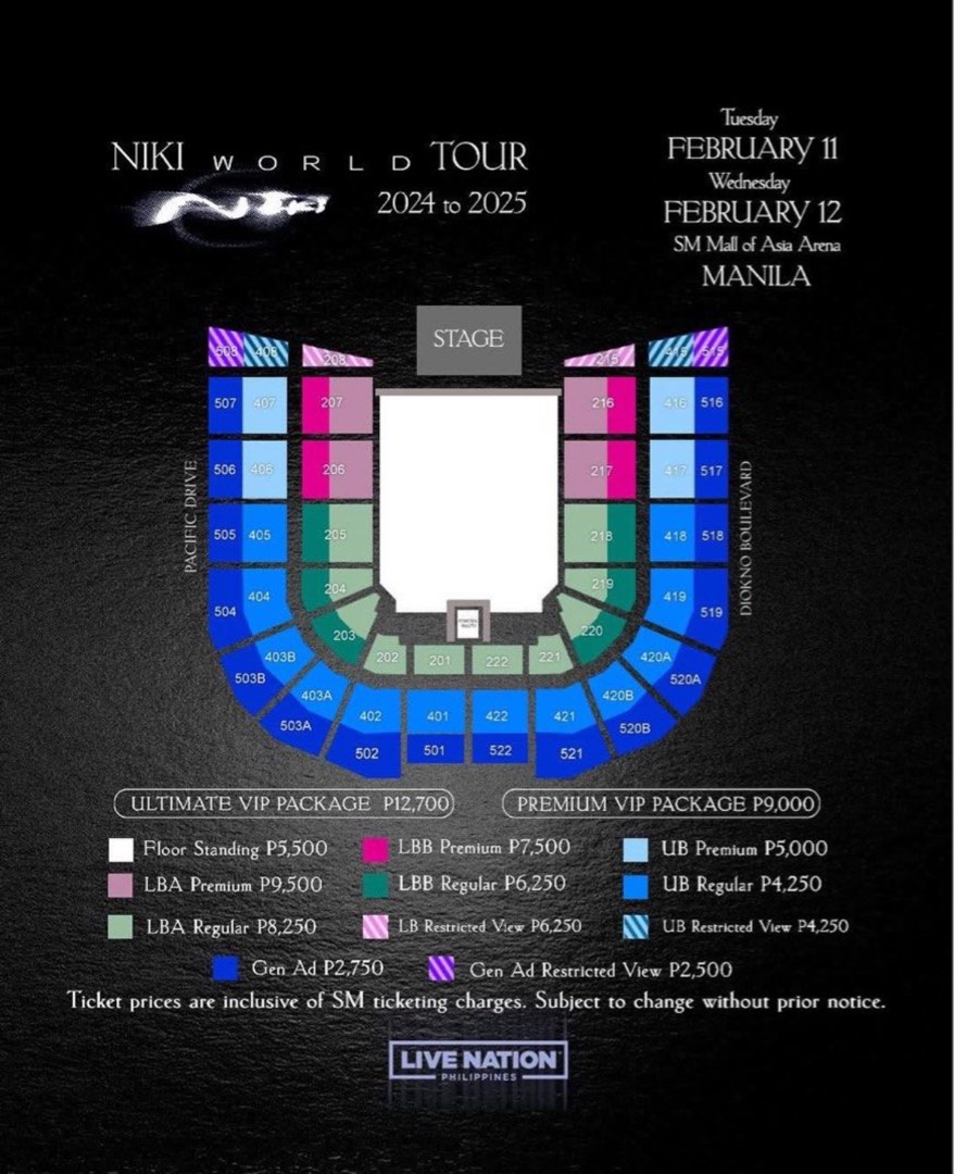 FOR SALE NIKI: Buzz World Tour Manila Day 1 Feb 11 Floor Standing ...