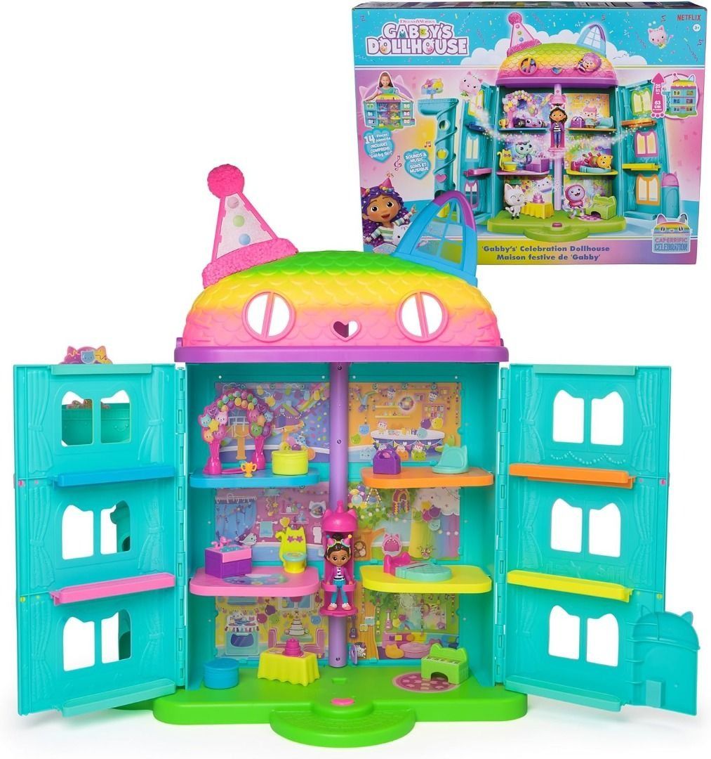 [ready] Gabby's Gabbie's Dollhouse, 15 Pc Celebration Dollhouse, 25 ...