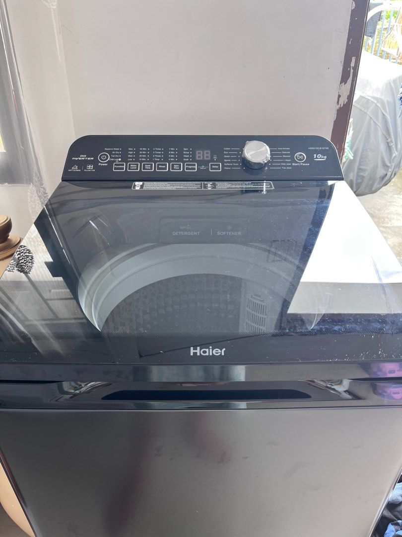 Haier HWM90-B1678B 9 Kg Silent Wash Fully Automatic Inverter Top Load ...
