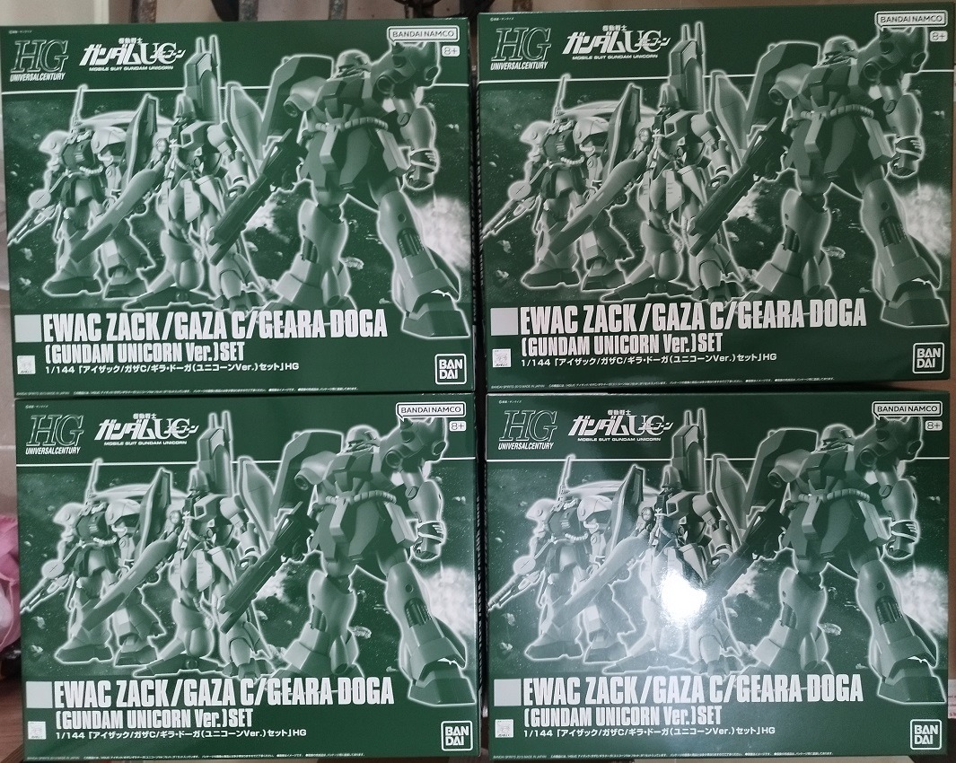 HGUC 1/144 EWAC ZACK/GAZA C/GEARA DOGA (GUNDAM UNICORN Ver.) SET, 興趣及遊戲 ...