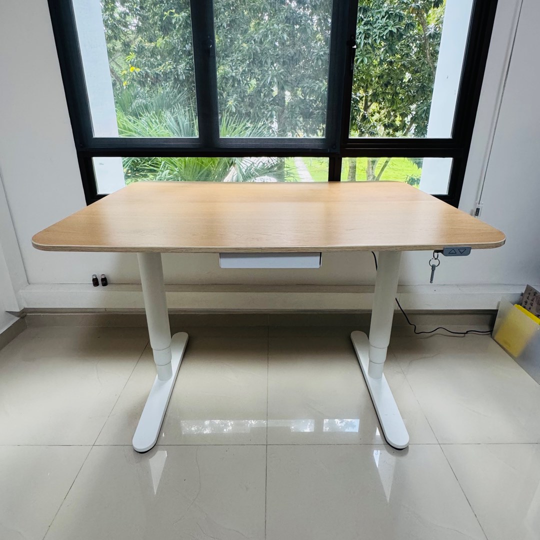 IKEA Electric Adjustable 120cm Long Desk - BEKANT, Furniture & Home ...