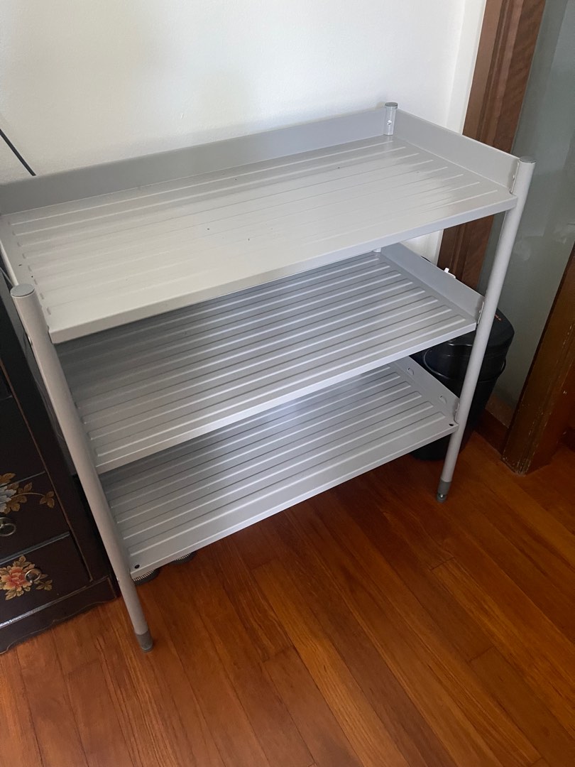 IKEA Grey Metal shelving, Furniture & Home Living, Furniture, Shelves ...