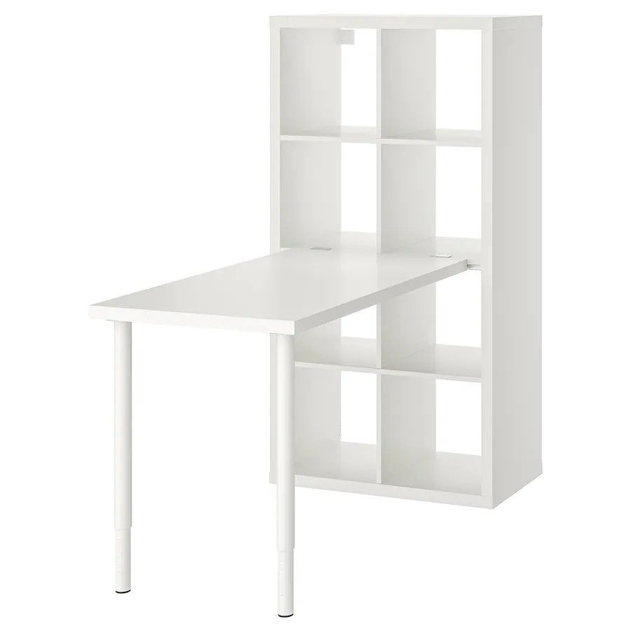 IKEA Study Table with kallax shelving, Furniture & Home Living ...