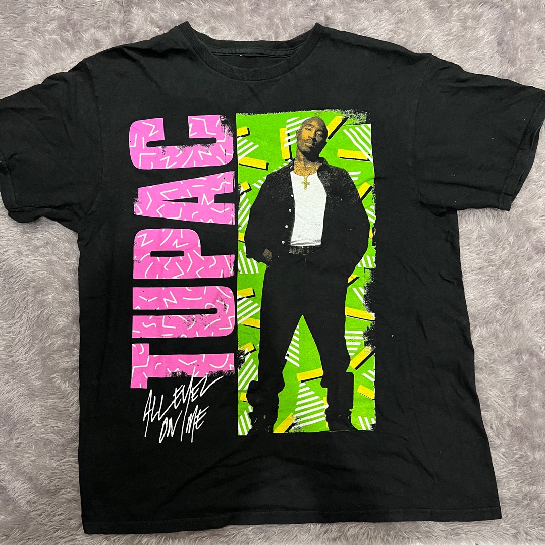 Kaos Vintage Tupac Shakur All Eyes On Me Tag Official, Fesyen Pria ...