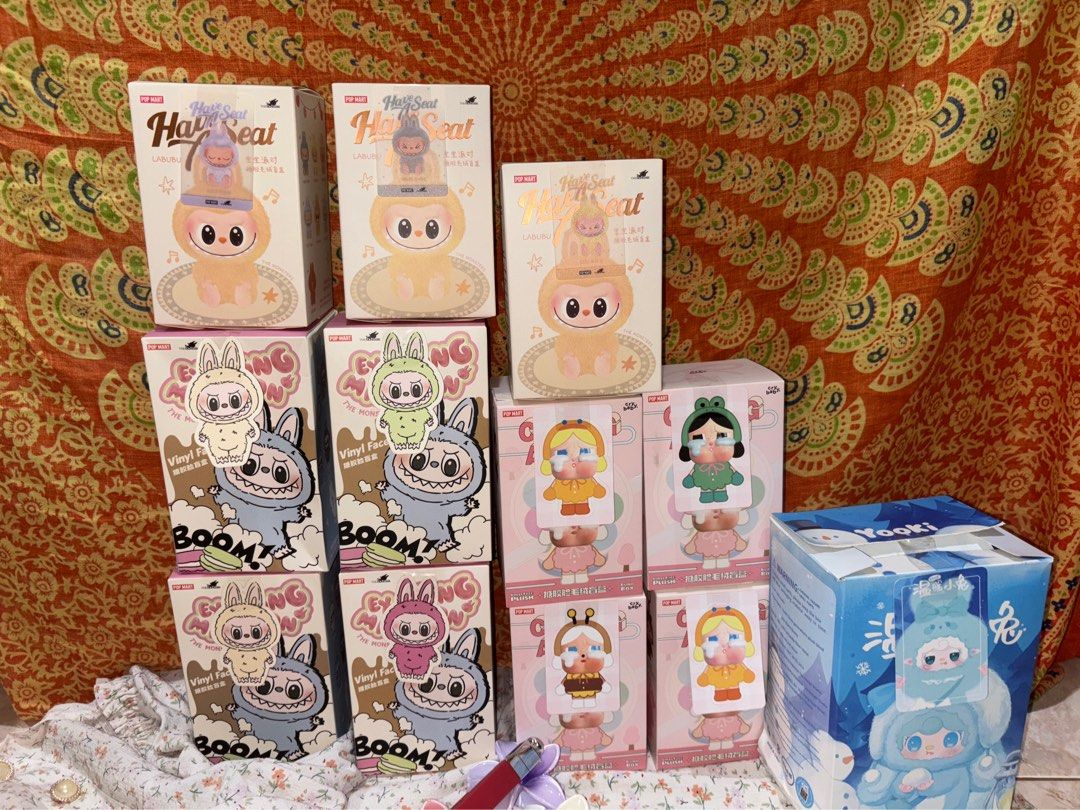 labubu v1,labubu v2,crying again&yooki, Toys & Collectibles, Mainan di ...