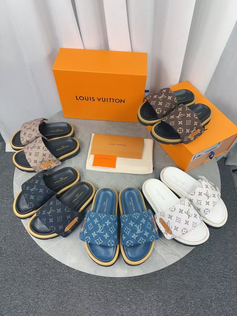 Louis Vuitton embossed logo embossed slippers, Luxury, Sneakers ...