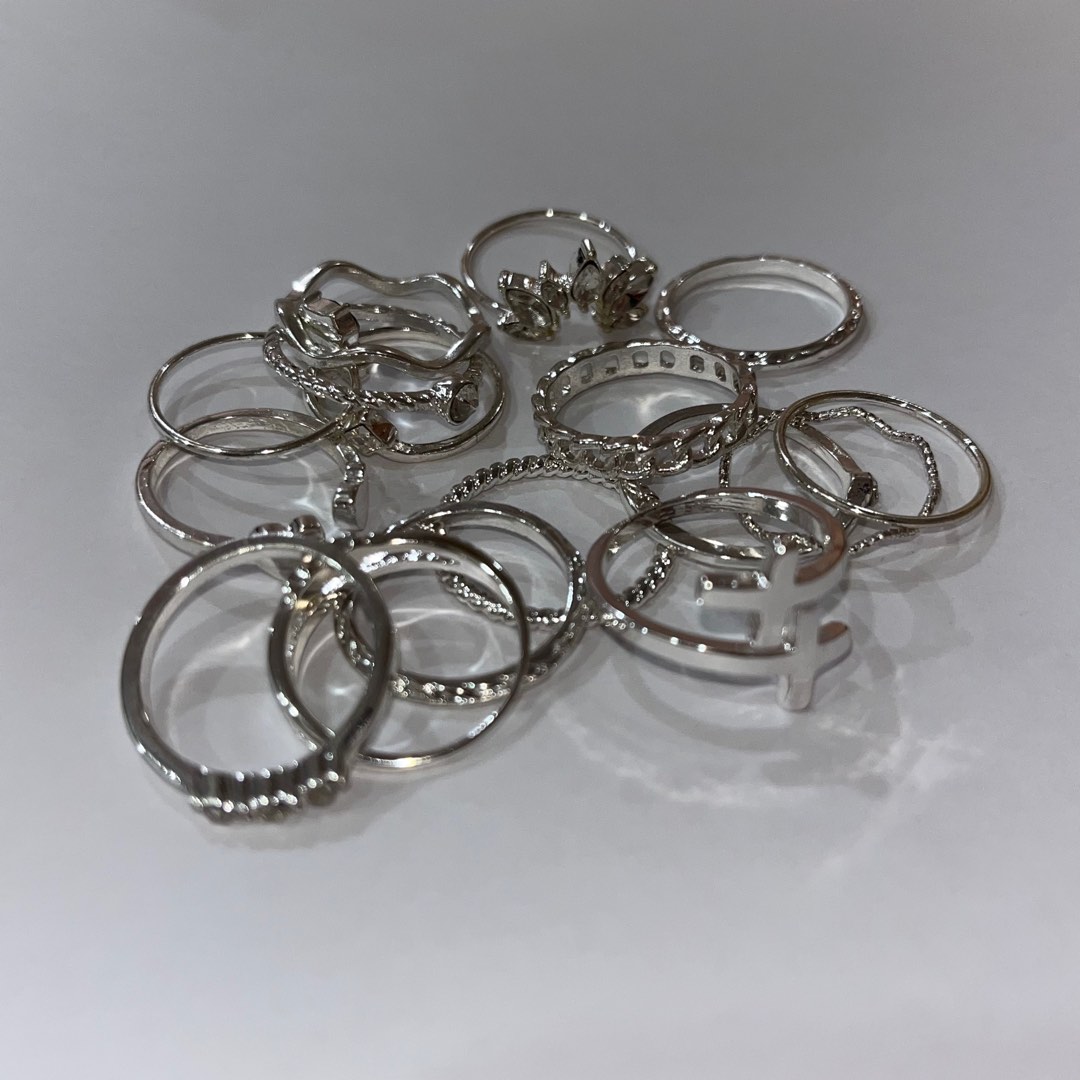 Lovisa Silver Rings Set, Women's Fashion, Jewelry & Organisers, Rings ...