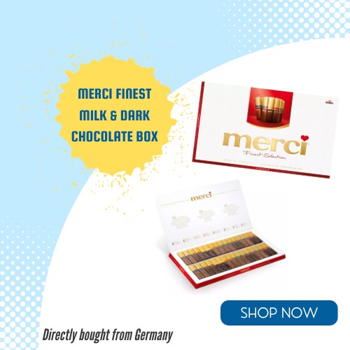 MERCI Finest Milk & Dark Chocolate Box, 400g, 8 Varieties, Food ...