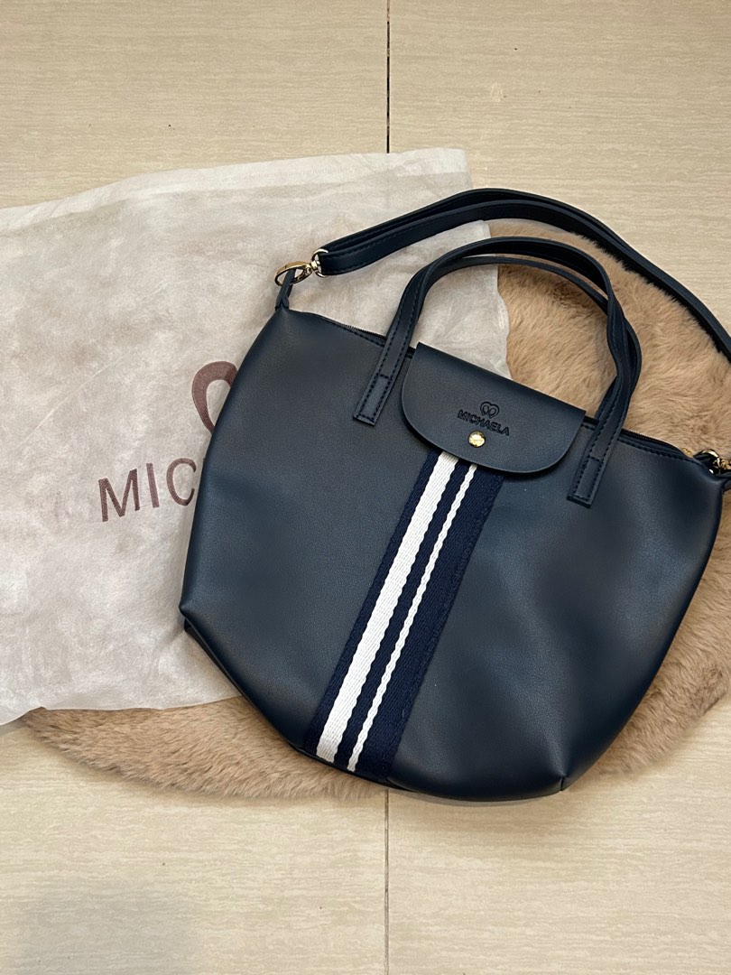 Original Michaela two way downtown urban blue leather patterned ...