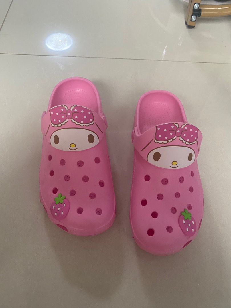 My melody cute pink crocs ryousangata jirai kei sanrio, Women's Fashion ...