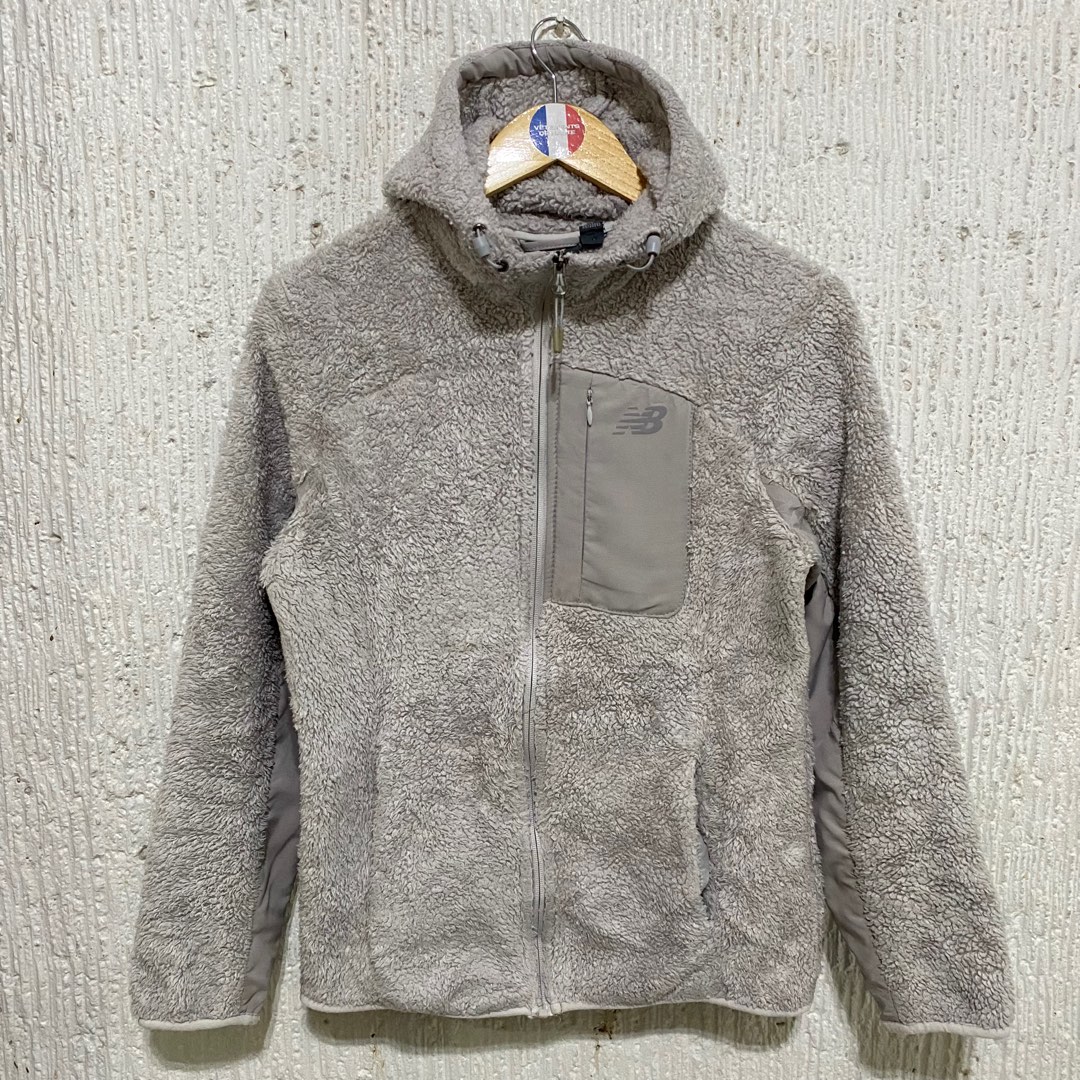 NEW BALANCE Full Zip Fuzzy Fleece Jacket, Women's Fashion, Coats ...