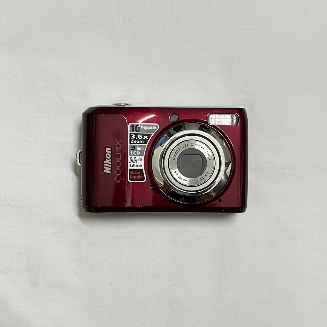Nikon Coolpix L20 Maroon Digital Camera CCD Digicam, Photography ...