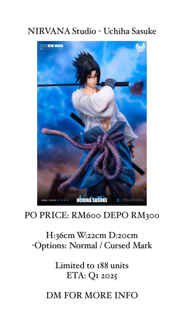 NIRVANA Studio - Uchiha Sasuke, Hobbies & Toys, Toys & Games on Carousell