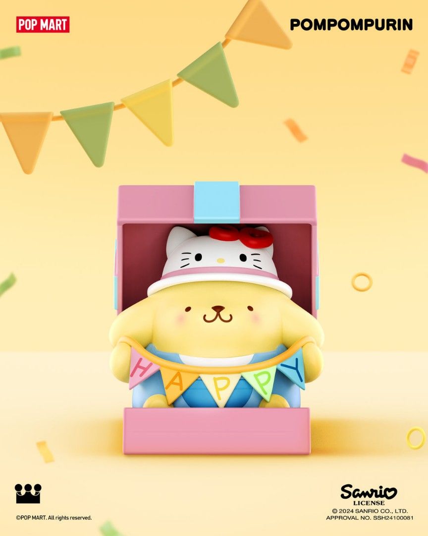 Popmart Sanrio Hello Kitty 50th Anniversary Series Pompompurin Brand ...