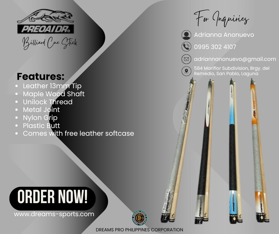 PREOAIDR BILLIARD CUE STICK, Sports Equipment, Sports & Games ...