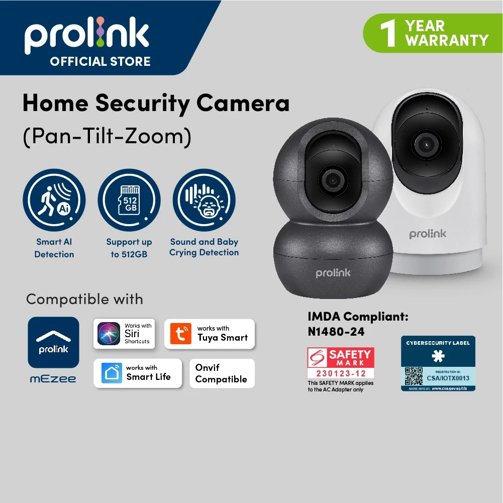 Prolink 4MP Full-HD Wi-Fi Dual-band IP Camera baby monitor (Pan-Tilt ...