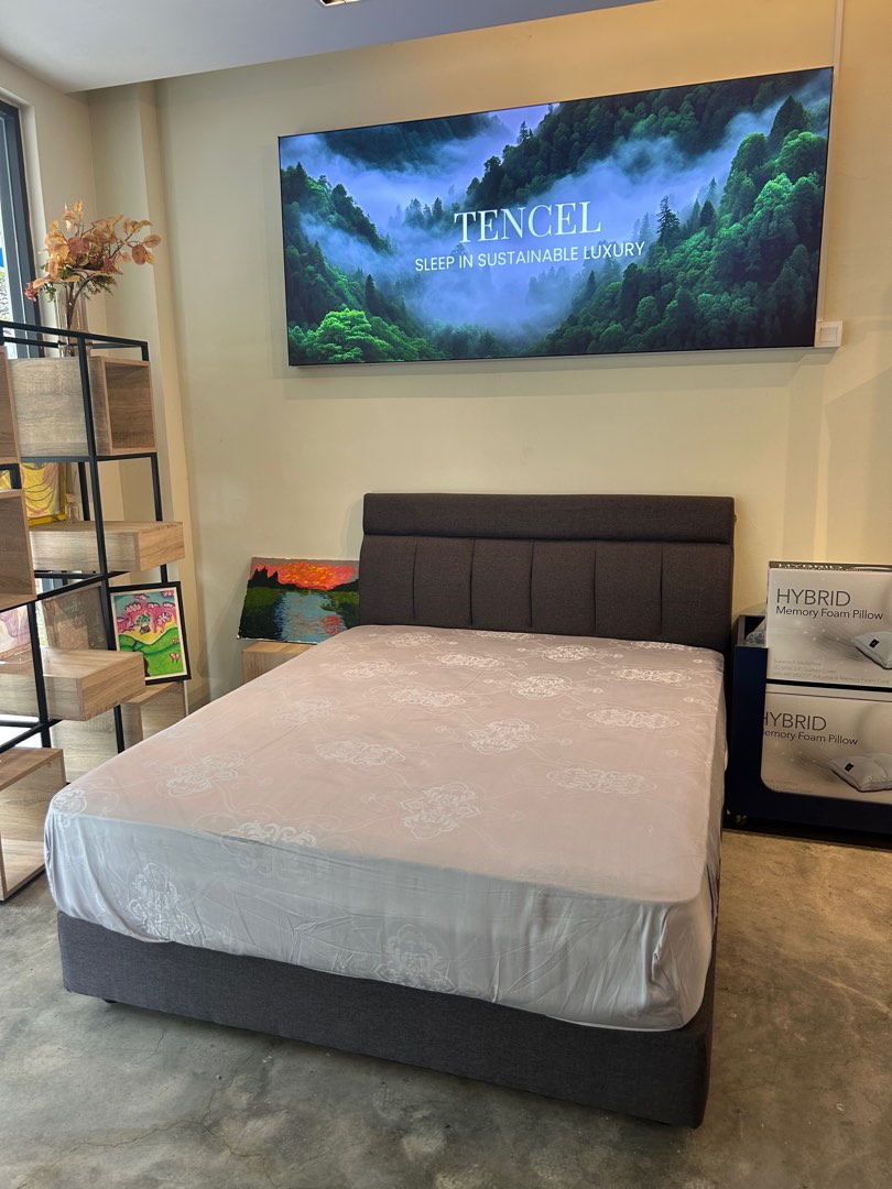 Queen bed frame (Display Unit), Furniture & Home Living, Furniture, Bed ...