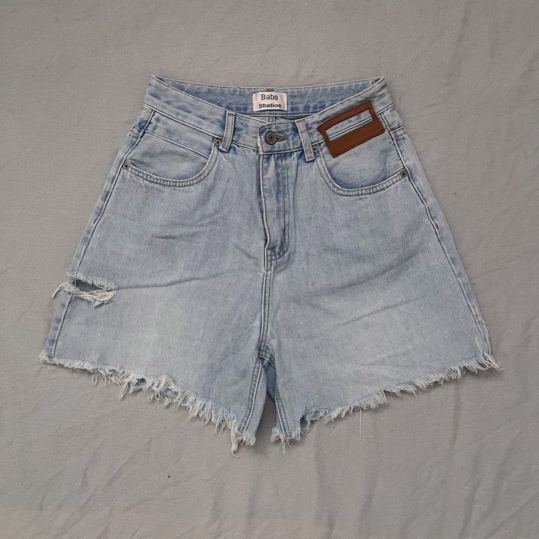 RIPPED DENIM JORTS, Women's Fashion, Bottoms, Shorts on Carousell