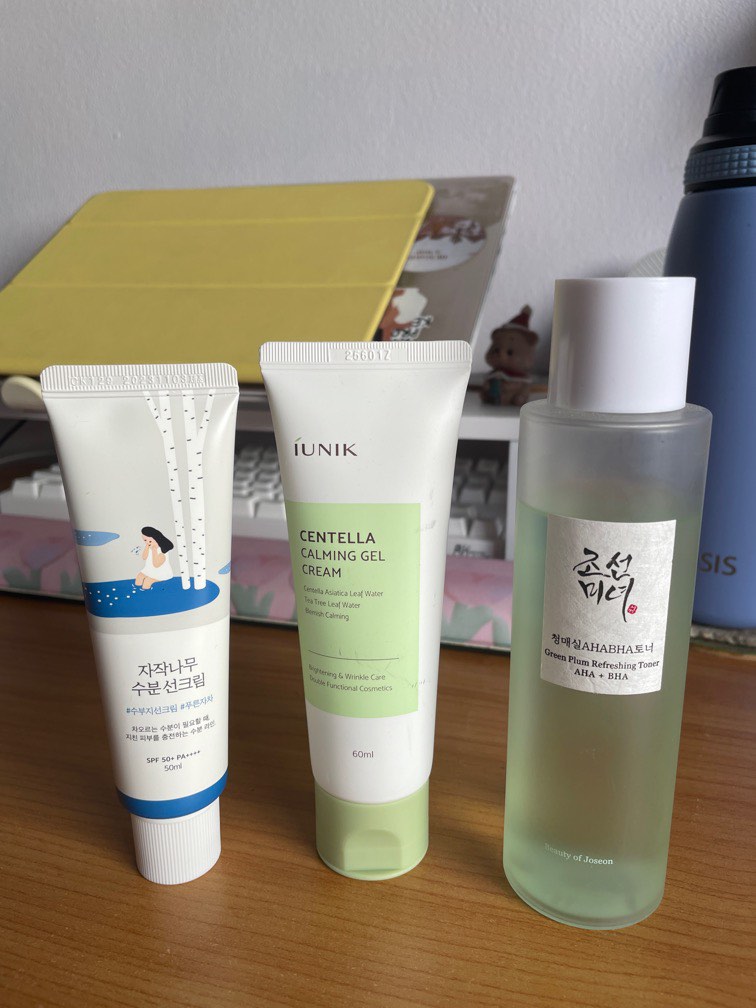 roundlab sunscreen, iunik centella calming gel cream moisturiser ...