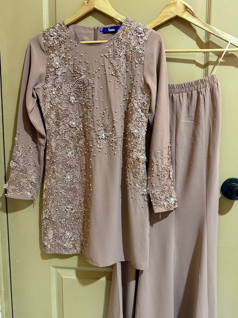 SABIHA KURUNG IN NUDE, Women's Fashion, Muslimah Fashion, Baju Kurung & sets on Carousell