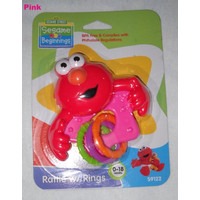 Sesame Street Elmo Rattle with Rings, BPA Free, Perabotan Rumah di ...