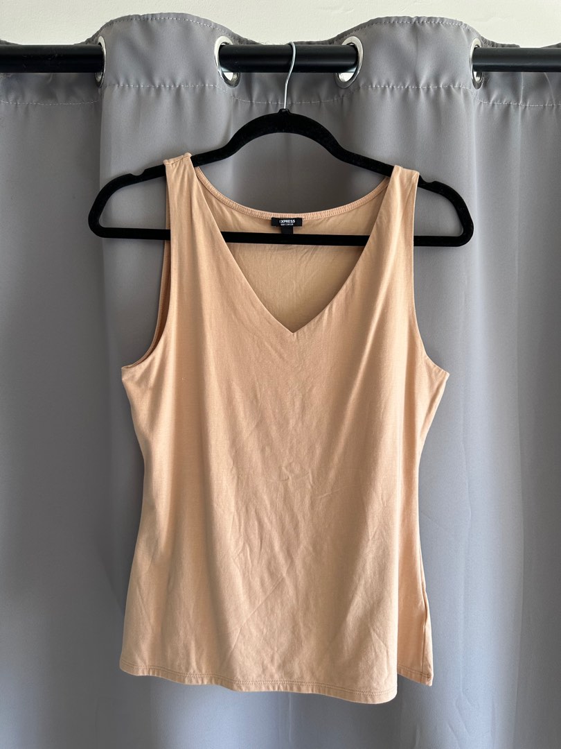 sleeveless beige/skin tone top, Women's Fashion, Tops, Sleeveless on ...