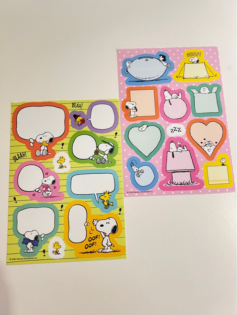 Snoopy Peanuts Bubble Message Sticker Set, Hobbies & Toys, Stationery ...