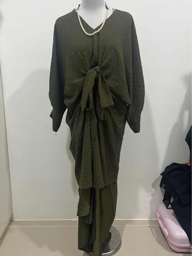 The Klambi set baju kaftan & pario, Women's Fashion, Muslimah Fashion ...